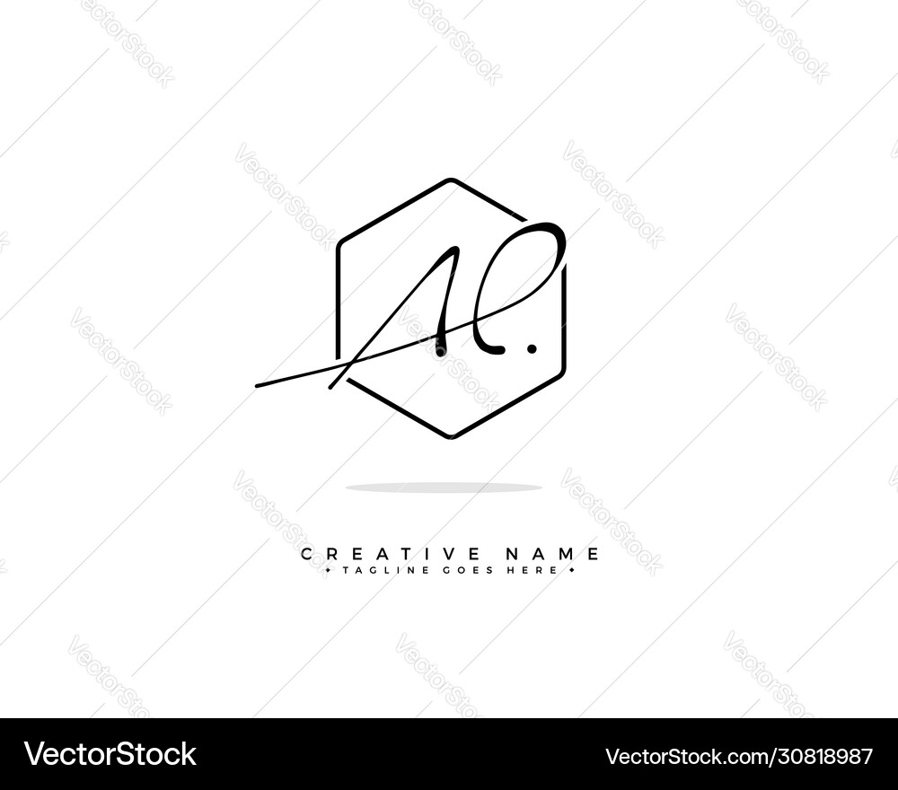 A l al initial logo signature handwriting Vector Image