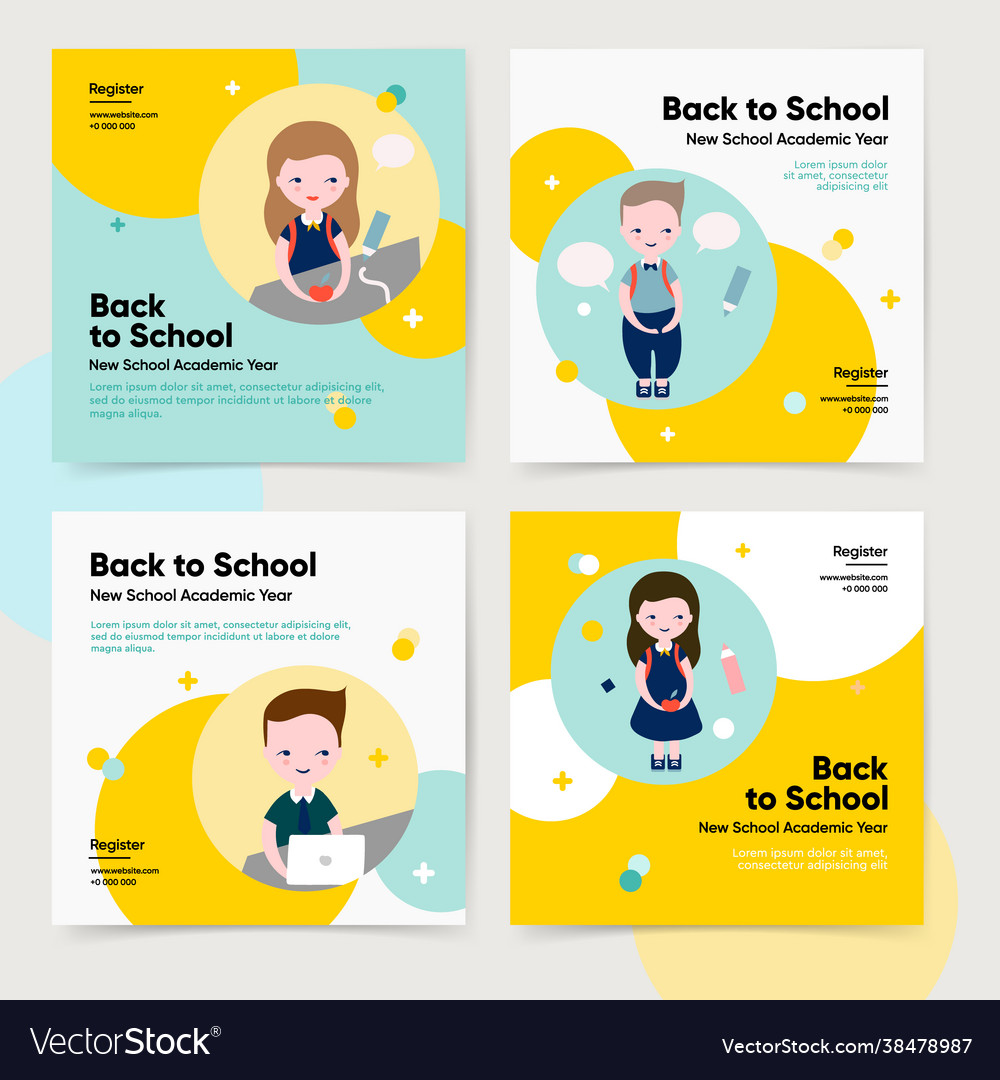 Back to school bundle template Royalty Free Vector Image