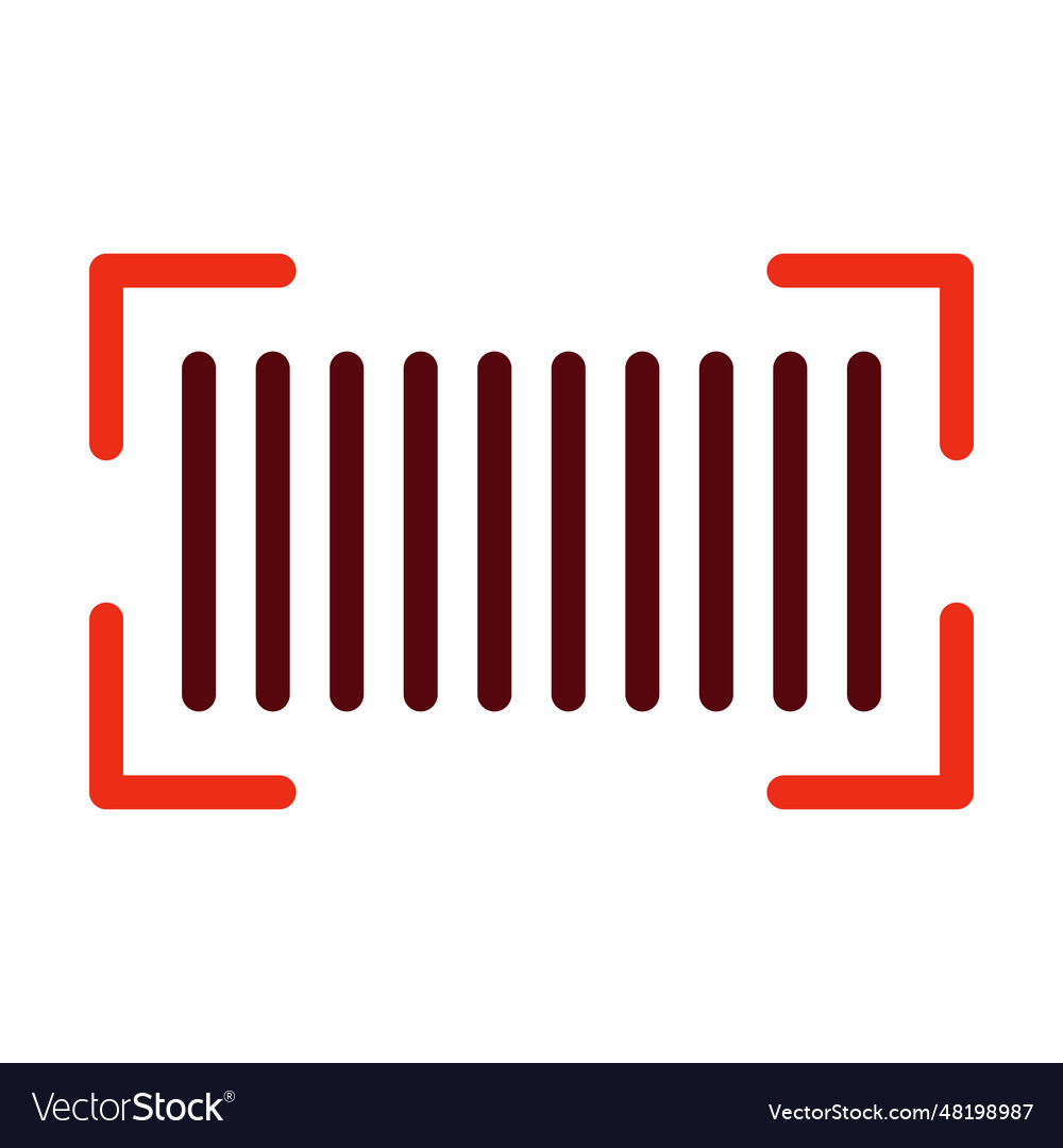 Barcode glyph two color icon for personal and Vector Image