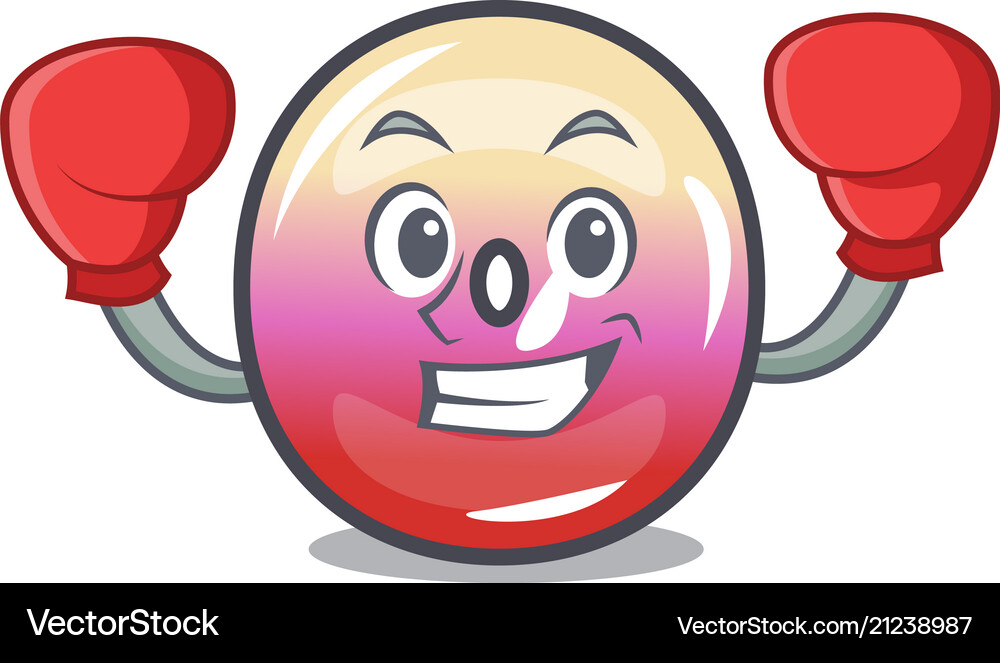 Boxing jelly ring candy character cartoon Vector Image