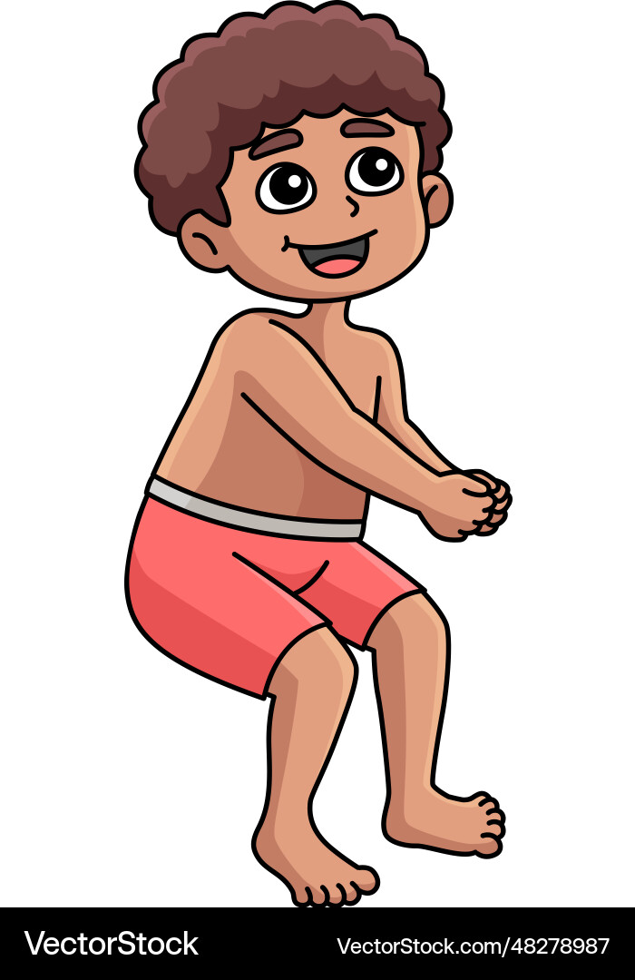 Boy playing cartoon colored clipart Royalty Free Vector