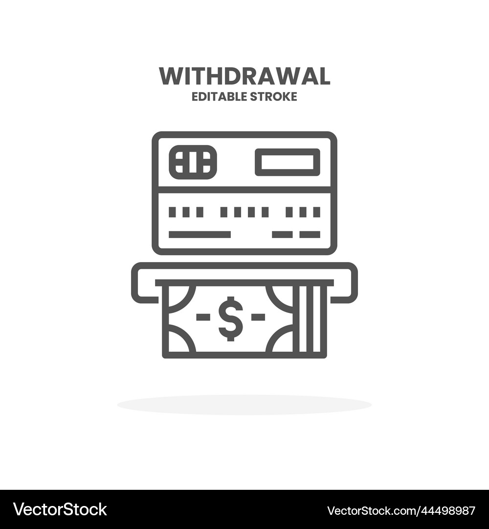 Credit card withdrawal line icon Royalty Free Vector Image