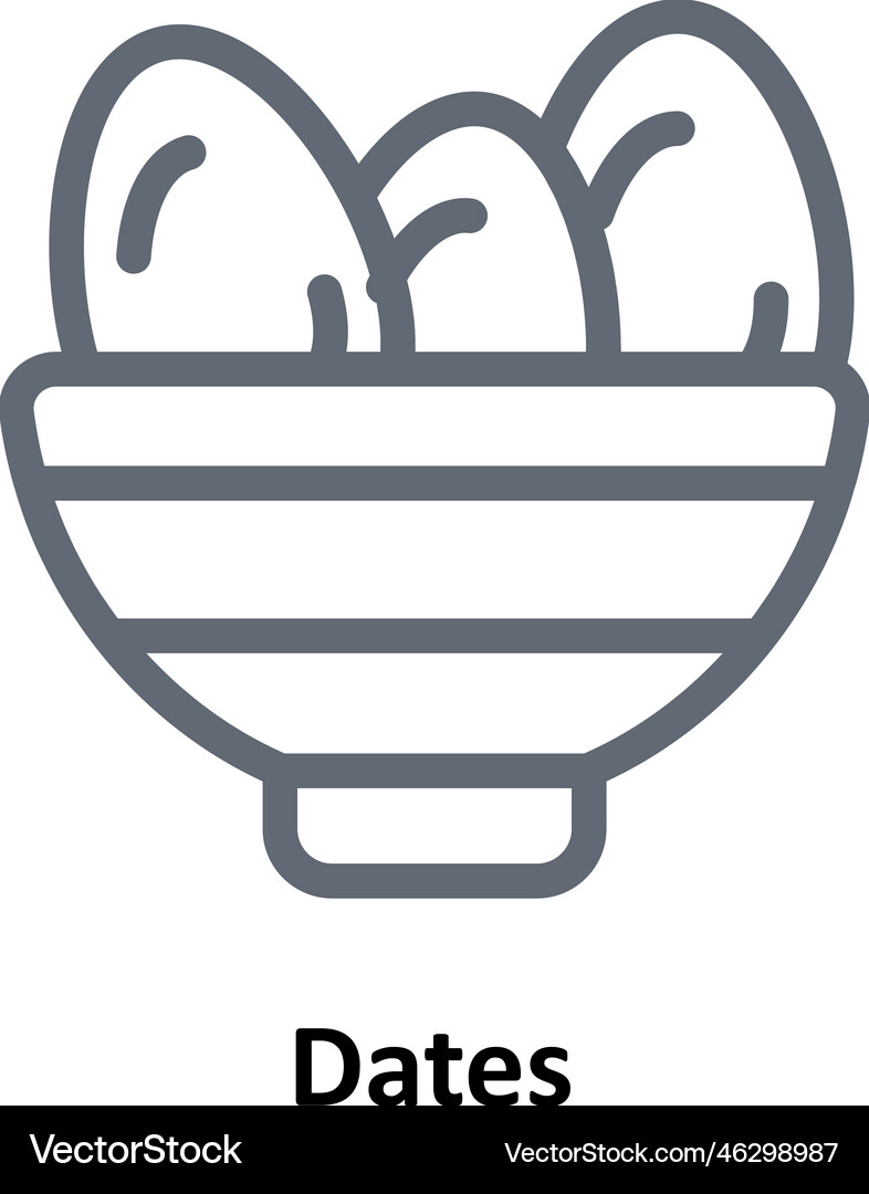 Dates outline icons simple stock illust Royalty Free Vector