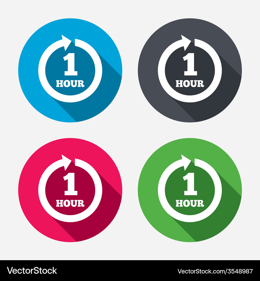 Every hour sign icon full rotation arrow Vector Image