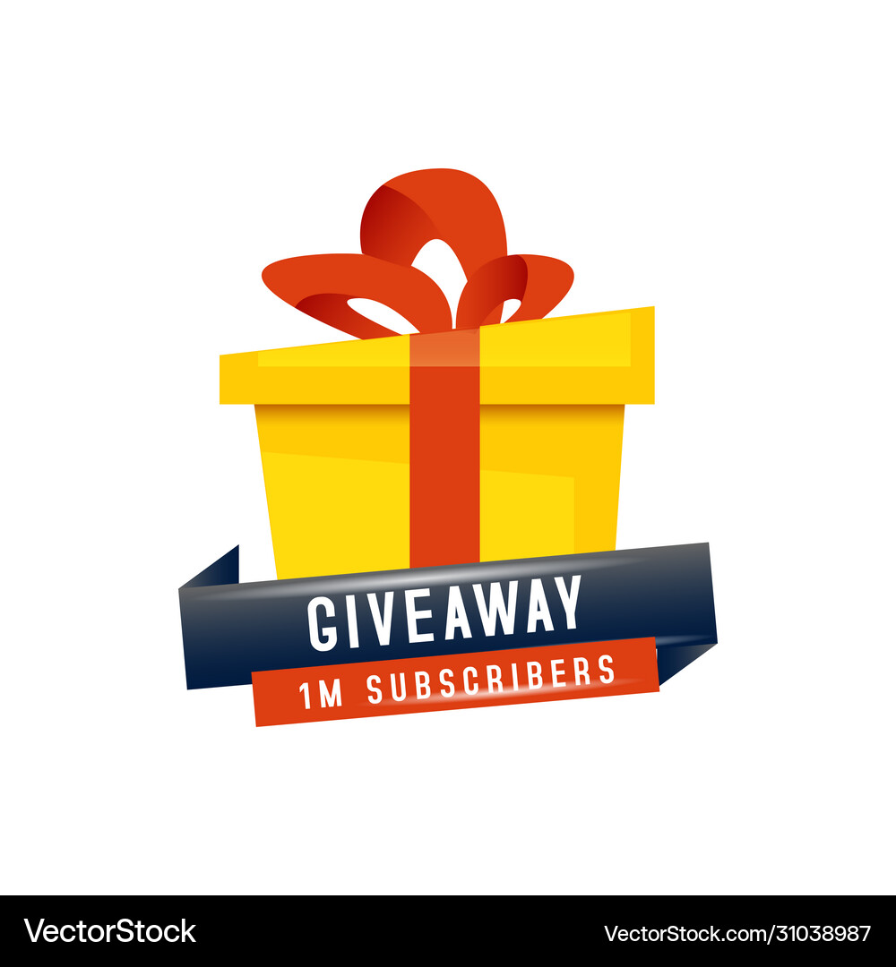 Giveaway 1m subscribers poster and banner Vector Image