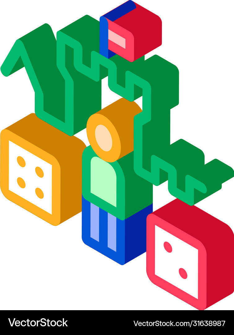 Interactive kids castle personage isometric icon Vector Image