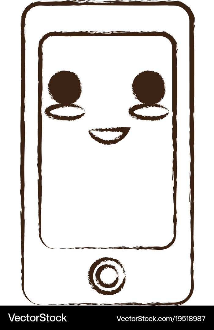 Kawaii smartphone device Royalty Free Vector Image