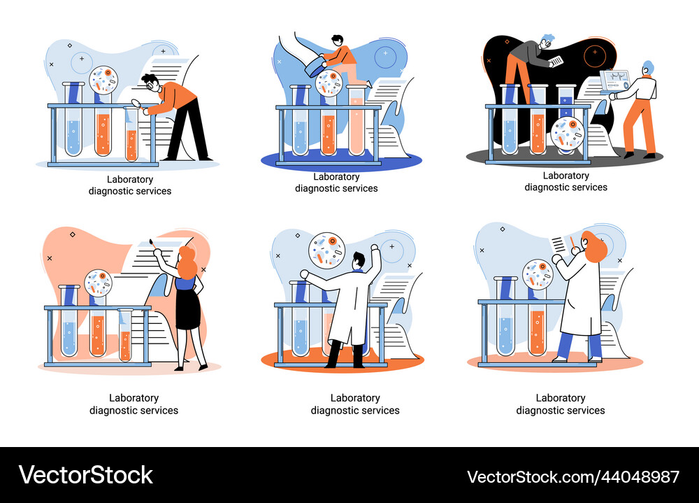 Medical research laboratory diagnostic services Vector Image