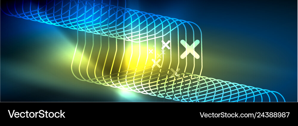 Neon glowing techno lines hi-tech futuristic Vector Image