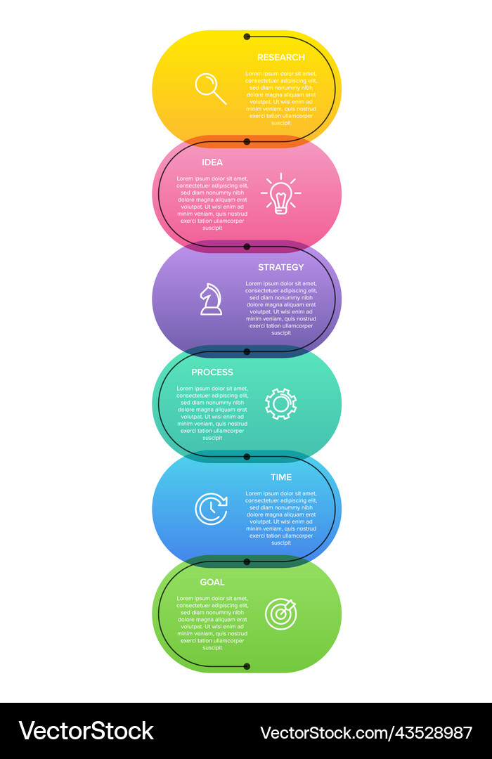 Vertical infographic design with icons and 6 Vector Image