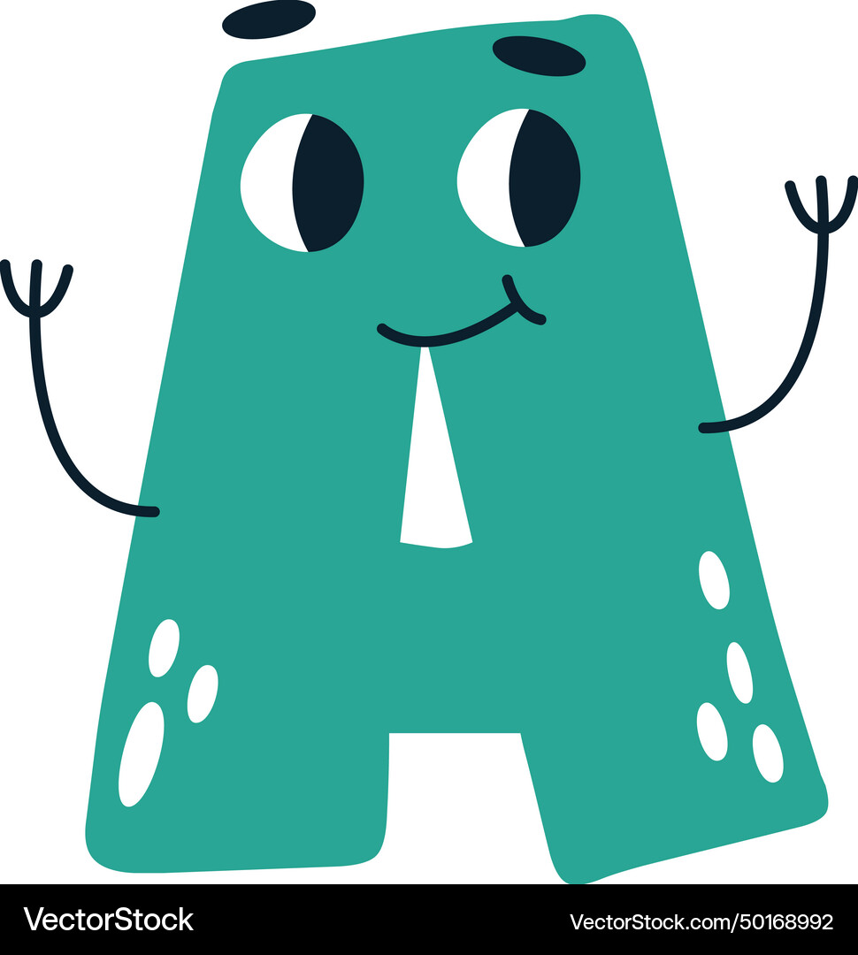 A letter funny children alphabet Royalty Free Vector Image