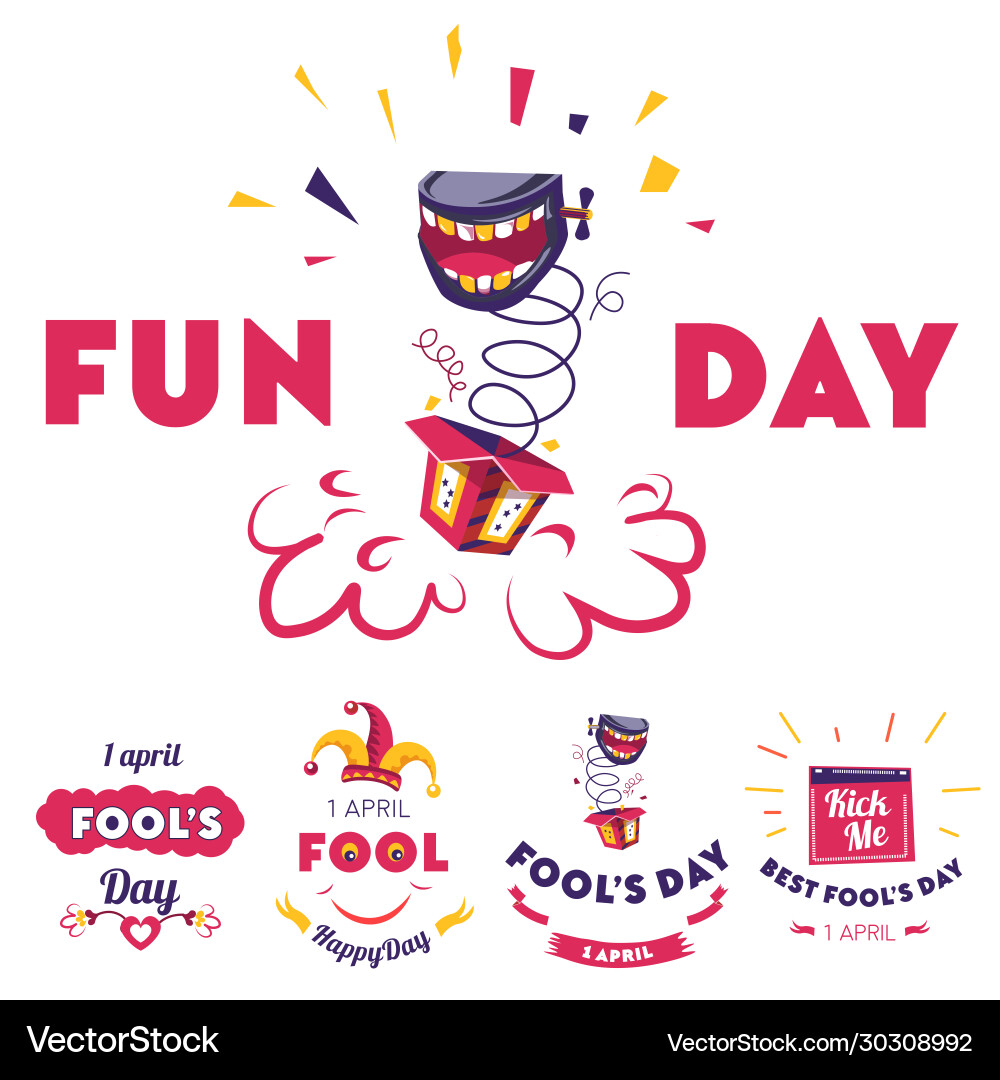 Aprils fool fun day holiday celebration banners Vector Image