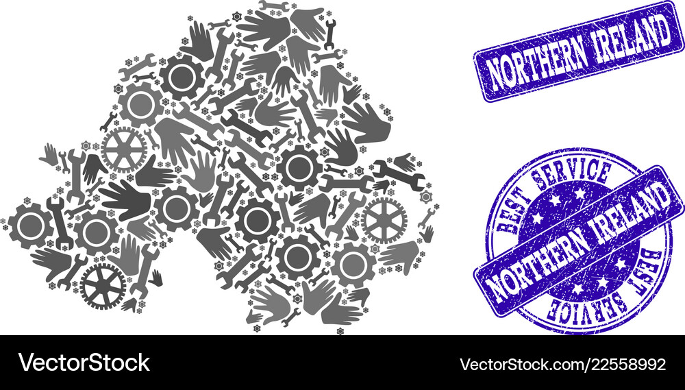 Best service composition of map northern Vector Image