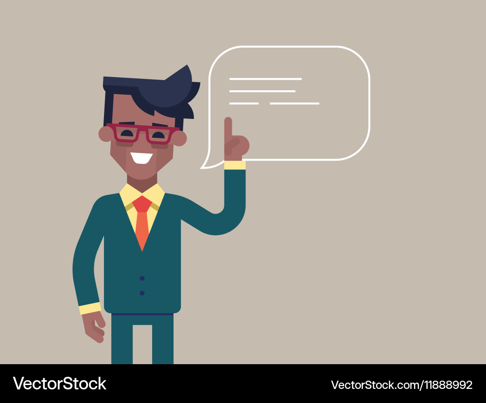 Black man holding up his index finger Royalty Free Vector
