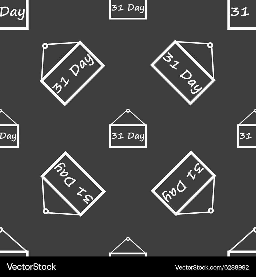 Calendar day 31 days icon sign Seamless pattern on