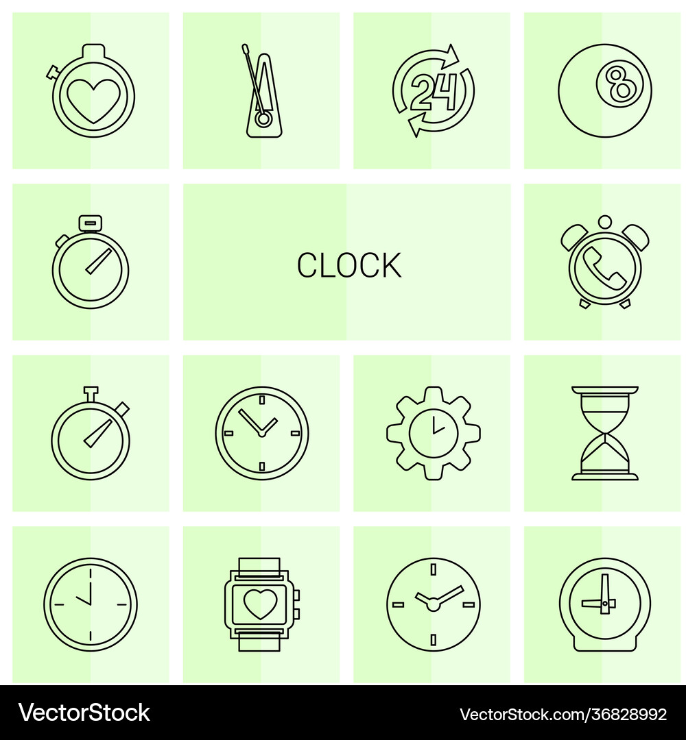 Clock icons Royalty Free Vector Image - VectorStock
