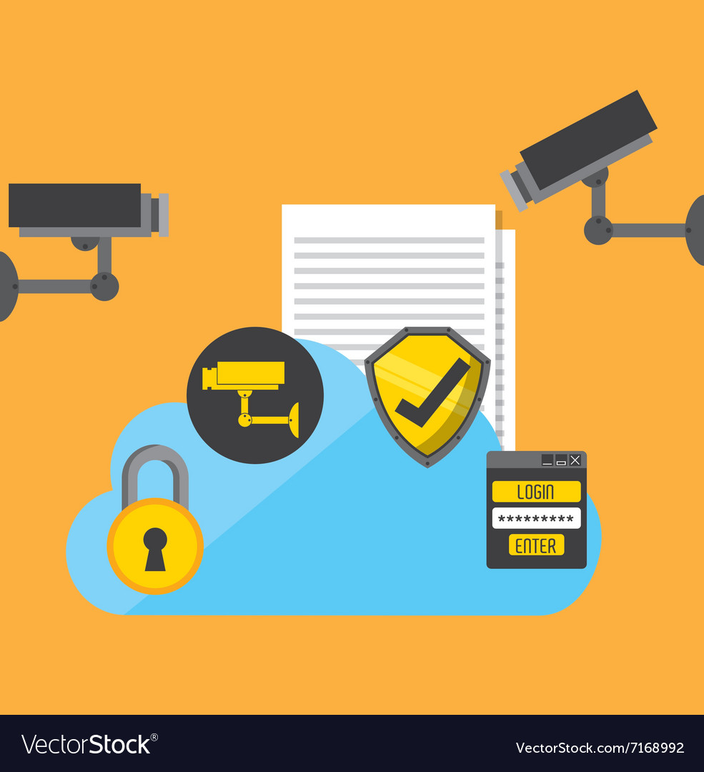 Cyber security design Royalty Free Vector Image