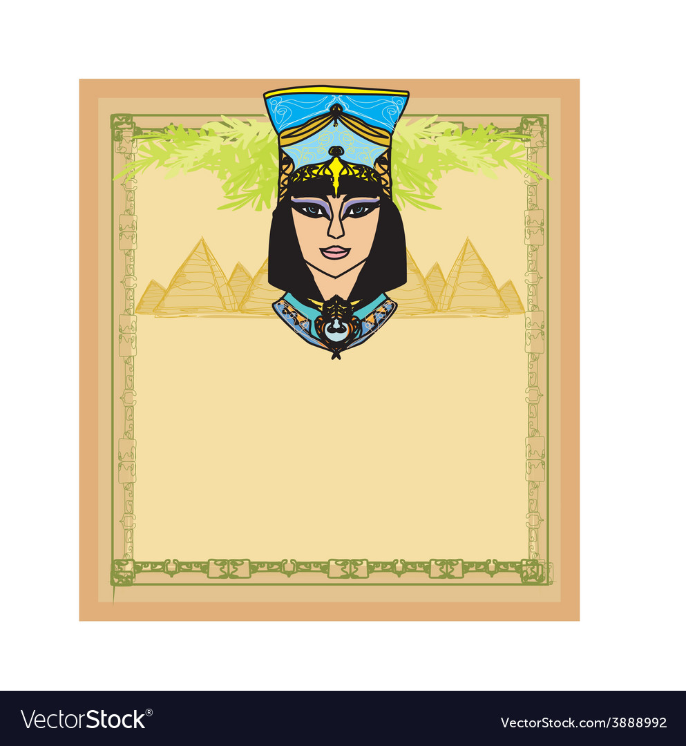 Egyptian queen Cleopatra frame Royalty Free Vector Image
