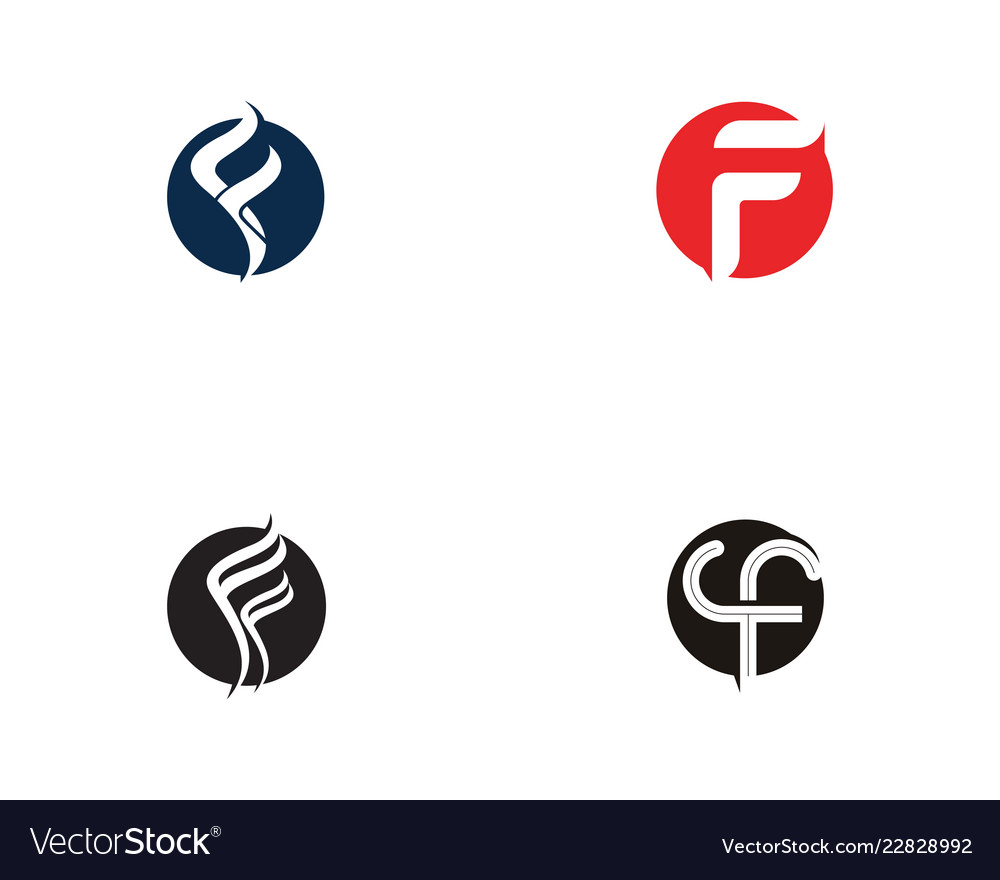 F logo letter template Royalty Free Vector Image