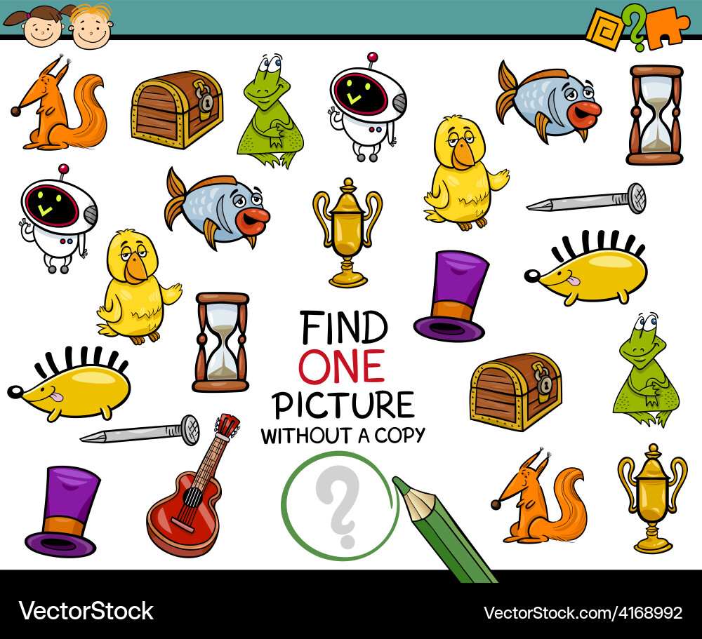 Find single picture game cartoon Royalty Free Vector Image