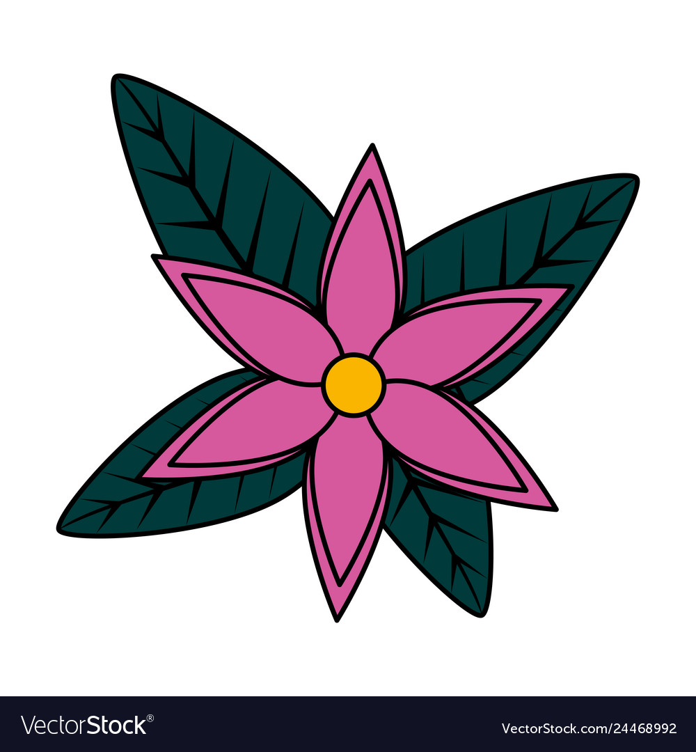 Flower with leafs icon Royalty Free Vector Image Flower with leafs icon Royalty Free Vector Image