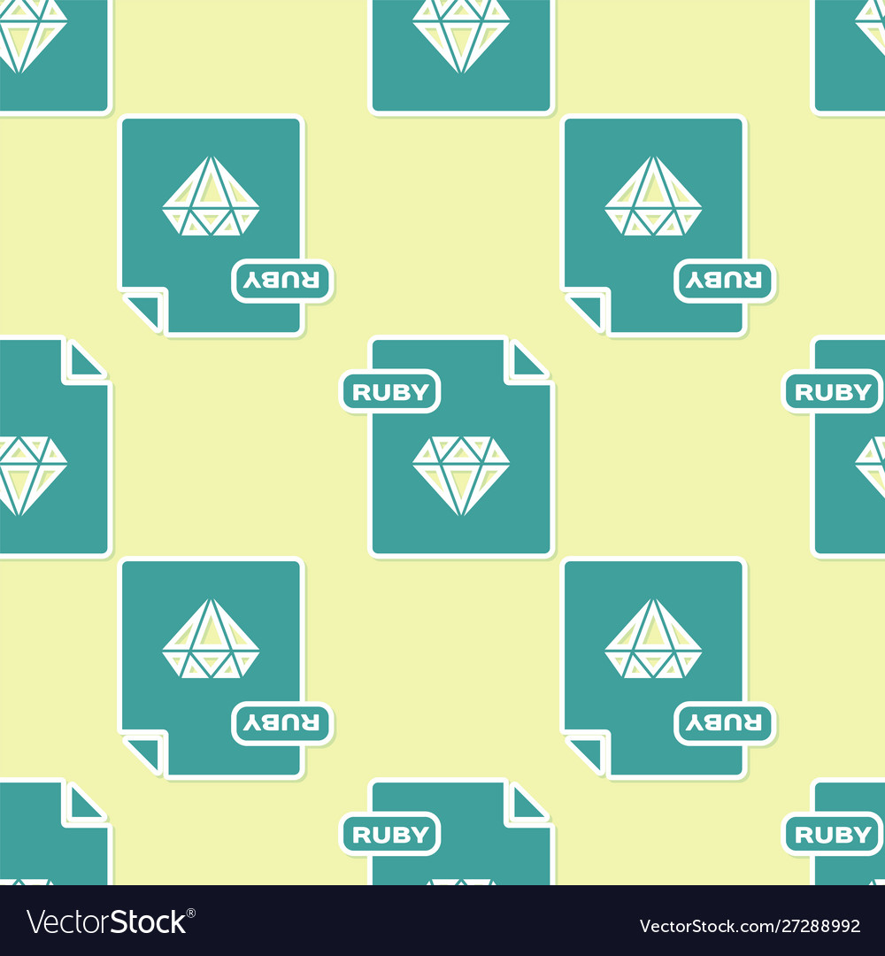 Green ruby file document download ruby button Vector Image Green ruby file document download ruby button Vector Image