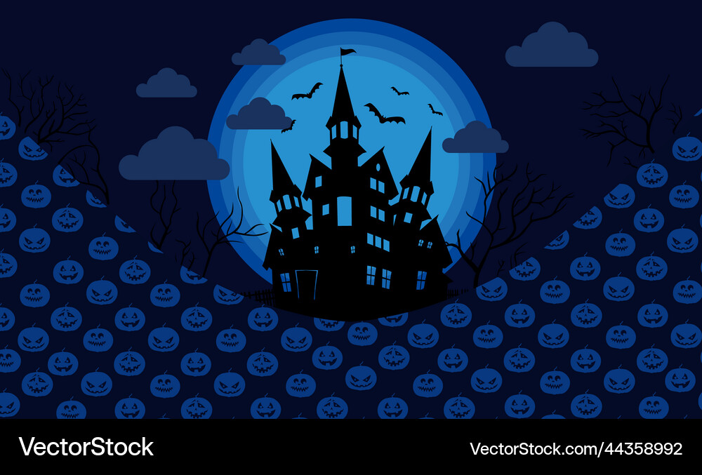 Halloween deep blue wallpaper background Vector Image