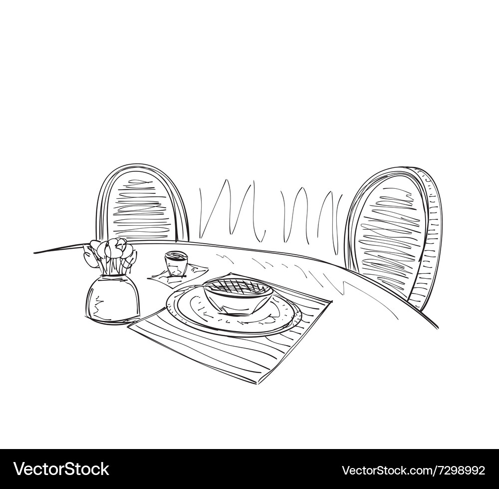 Hand drawn interior Royalty Free Vector Image - VectorStock