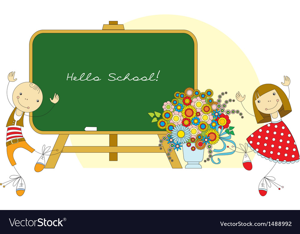 Hello School Royalty Free Vector Image - VectorStock