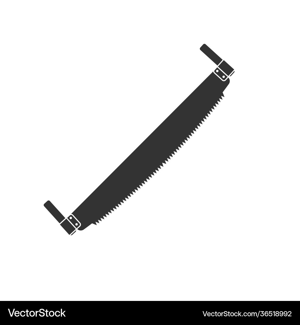 Icon a two-handed saw tool with many Royalty Free Vector