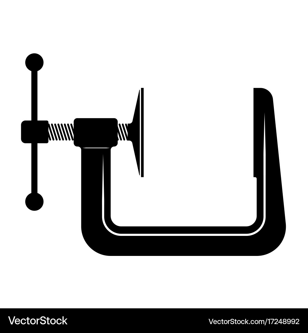 Icon of a construction or carpenter clamp side Vector Image