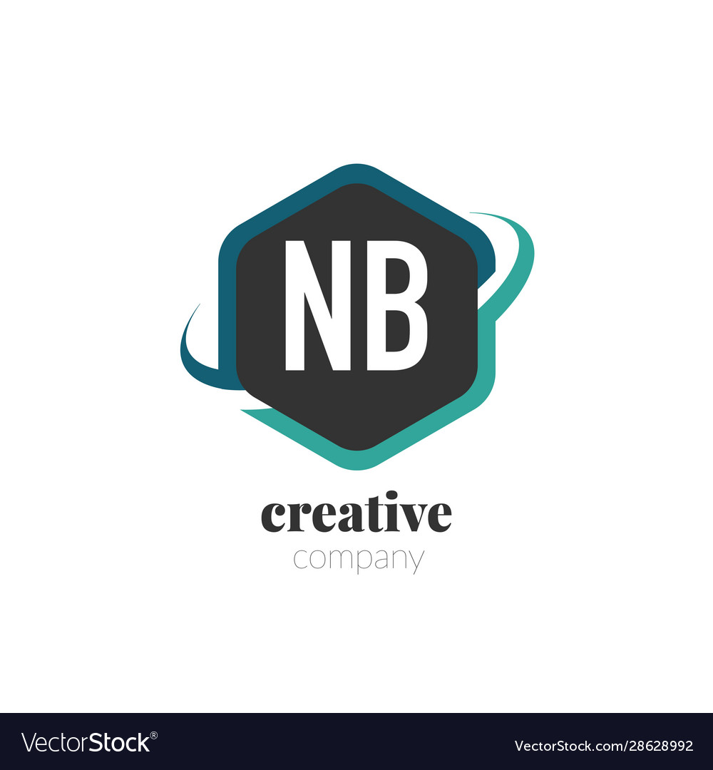 Initial letter nb creative hexagonal design logo Vector Image