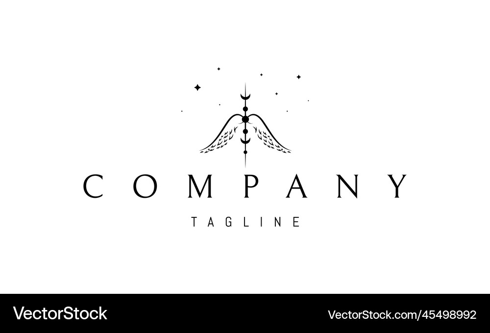 Logo on which an abstract image of angel Vector Image