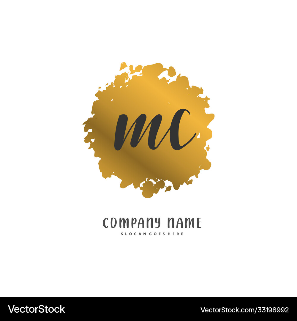 M c mc initial handwriting and signature logo Vector Image