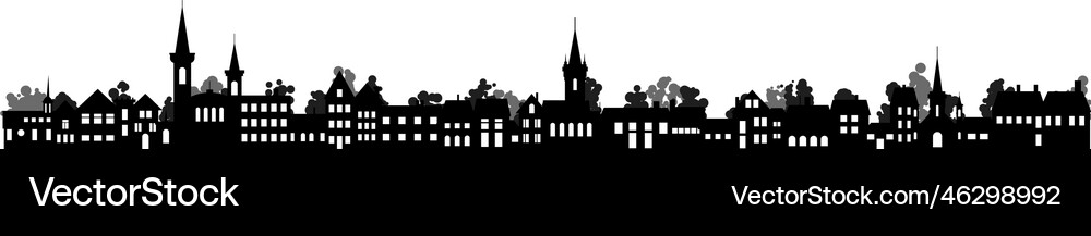 Old village rural stylized silhouette suburb Vector Image