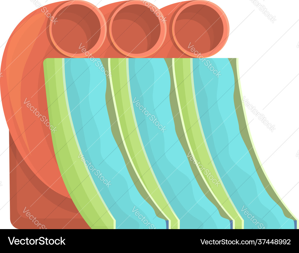 Water park big pipe icon cartoon style Royalty Free Vector
