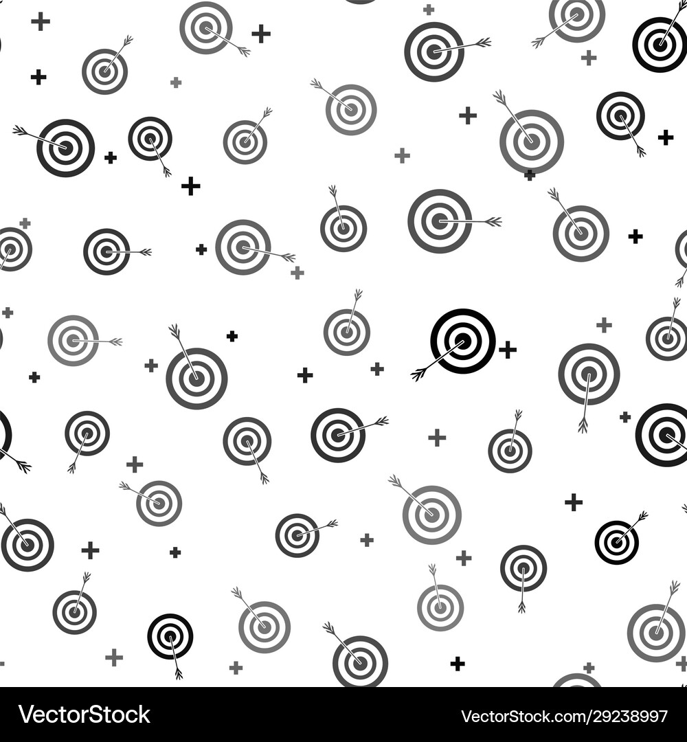 Black target with arrow icon isolated seamless Vector Image