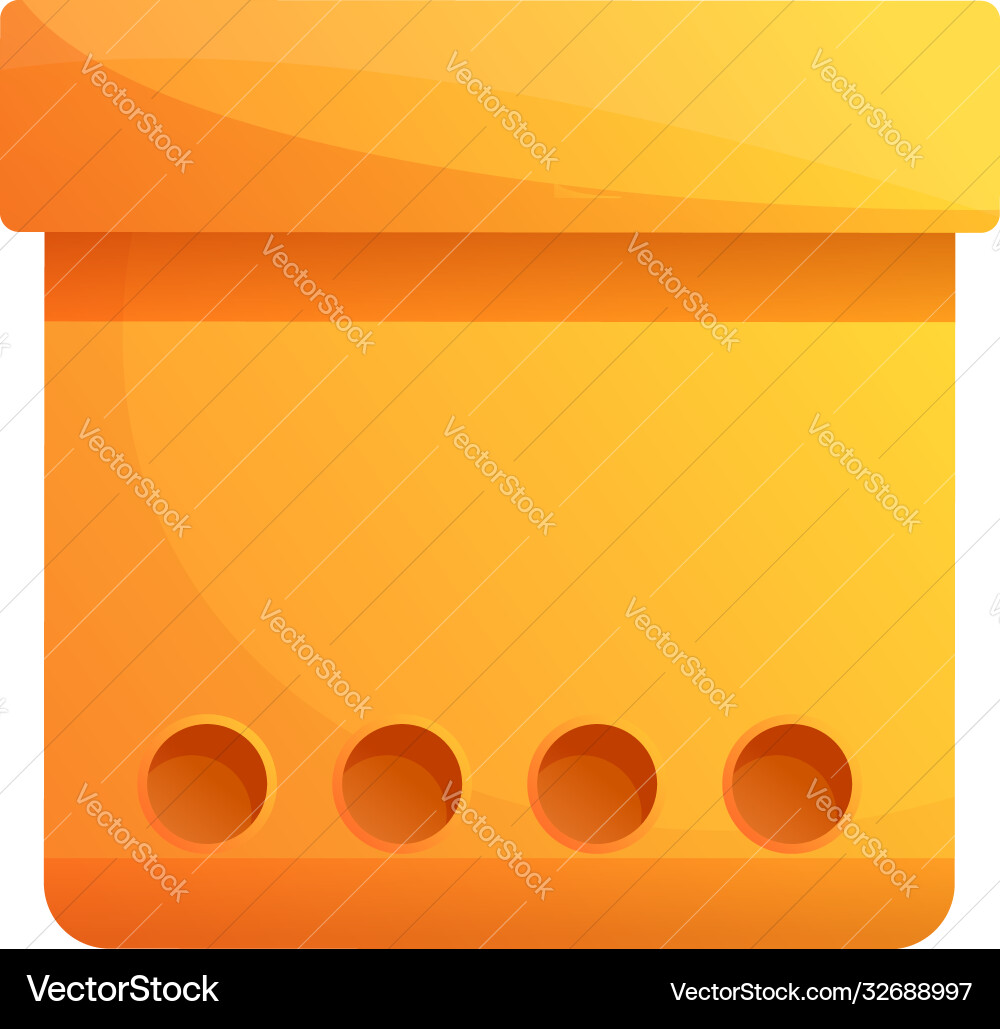 Carton document box icon cartoon style Royalty Free Vector