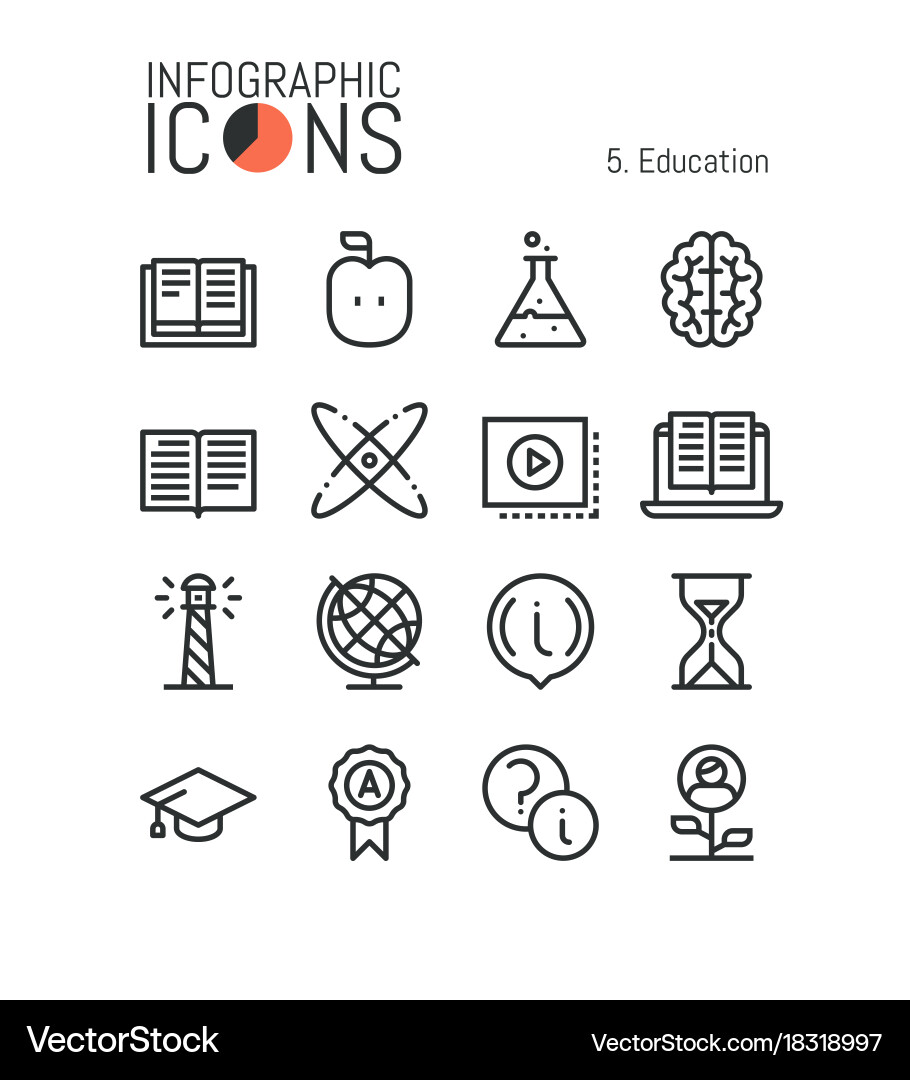 Collection of creative thin line icons electronic Vector Image