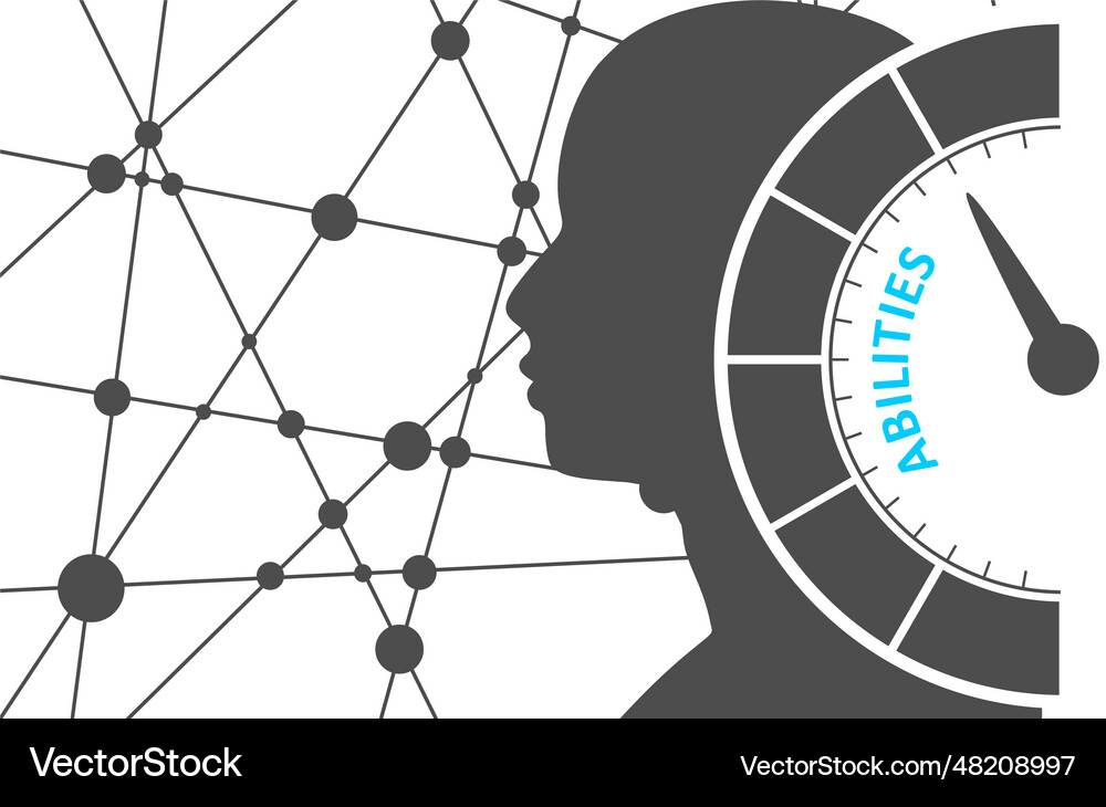 Concept of human abilities development of Vector Image