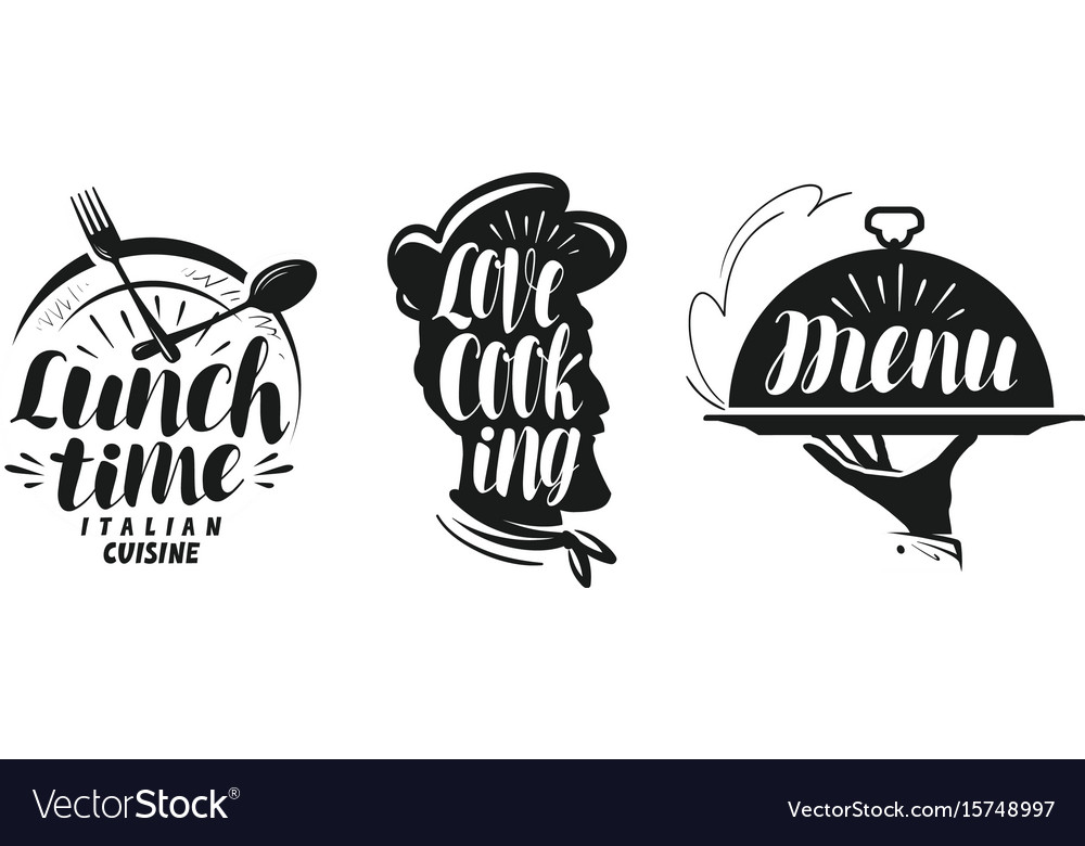 Cooking cuisine logo set icons and symbols Vector Image Cooking cuisine logo set icons and symbols Vector Image