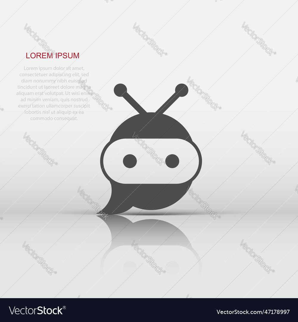 Cute robot chatbot icon in flat style bot Vector Image