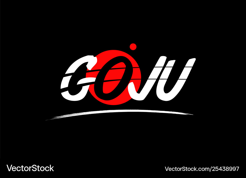 Goju word text logo icon with red circle design Vector Image