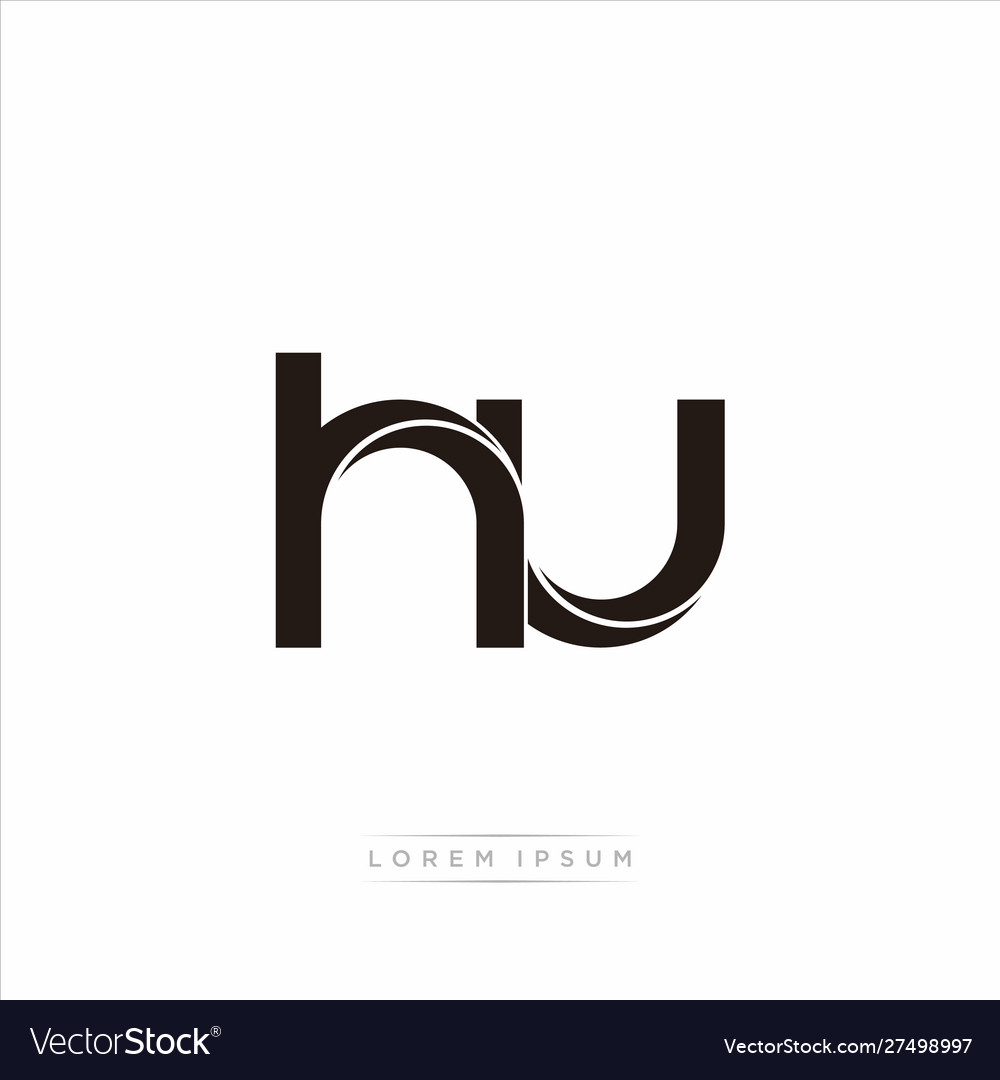 Hu initial letter split lowercase modern monogram Vector Image