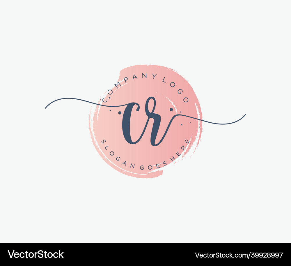 Initial cr feminine logo usable for nature salon Vector Image