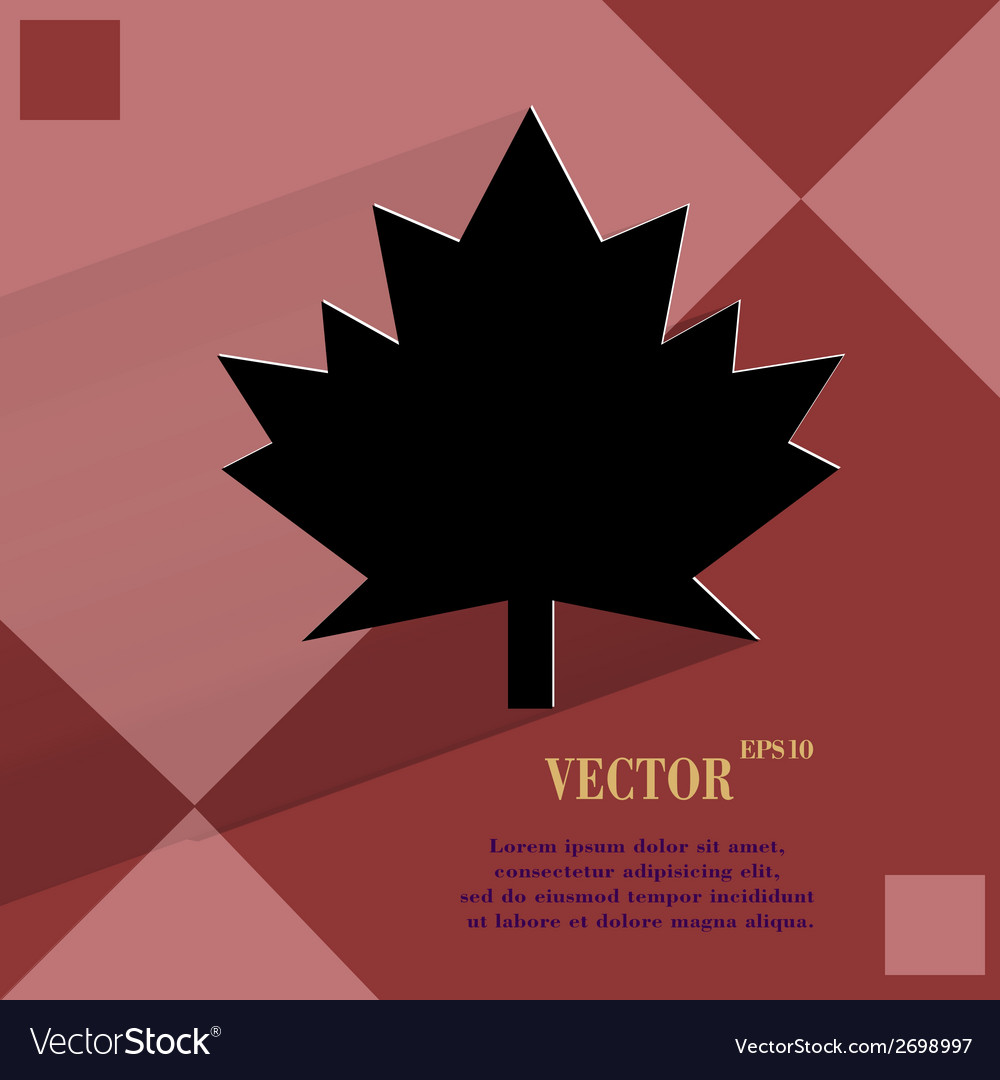 Maple leaf flat modern web design Royalty Free Vector Image