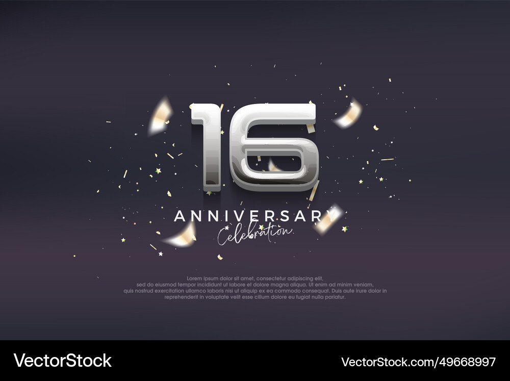 Modern and elegant 16th anniversary celebration Vector Image