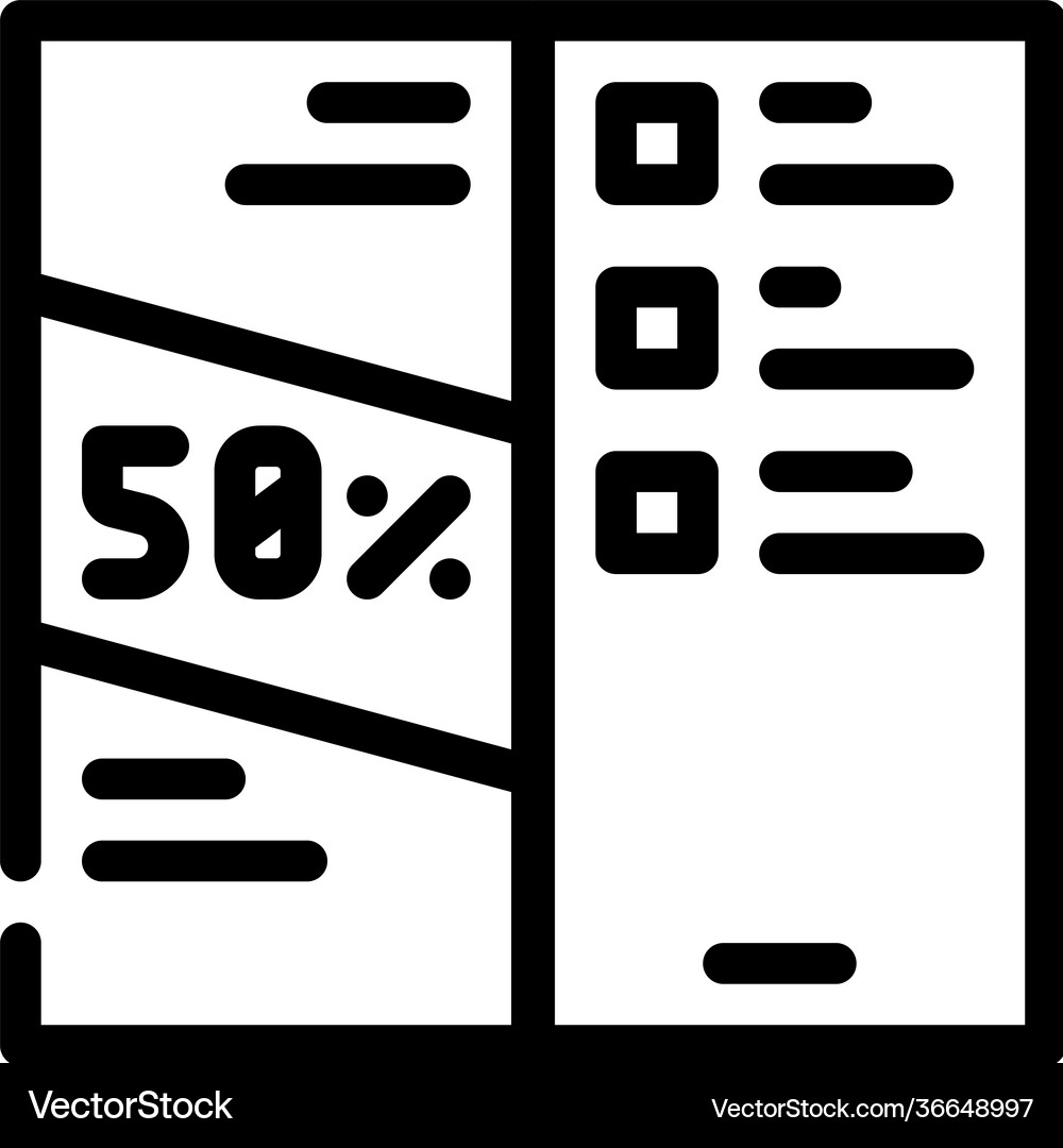 Promotional booklet line icon Royalty Free Vector Image