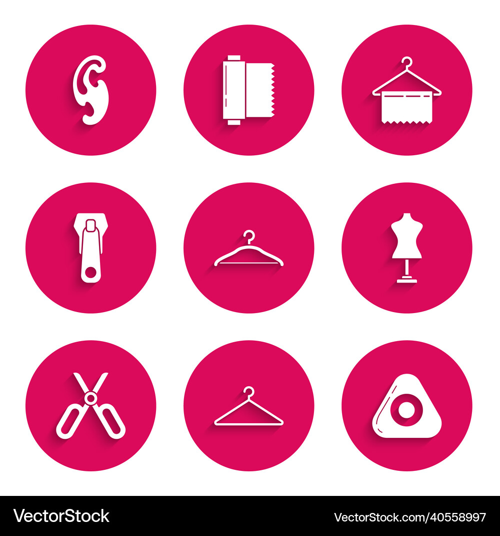 Set hanger wardrobe sewing chalk mannequin Vector Image