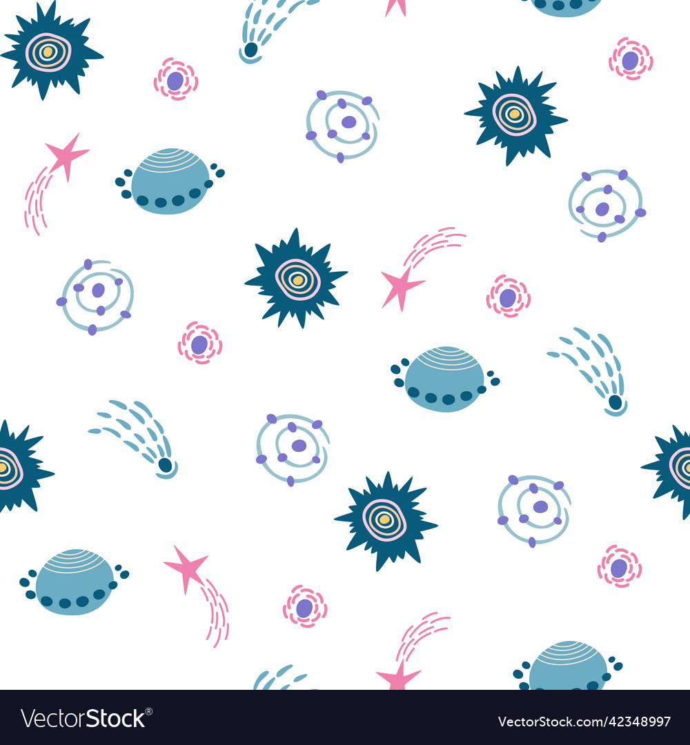 Space seamless pattern cosmic background Vector Image